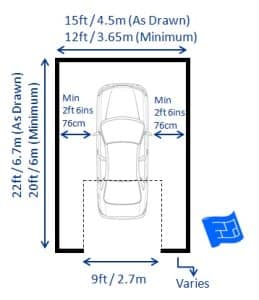Diagrams and Dimensions for a Standard Garage Size - Le Meridien Chambers